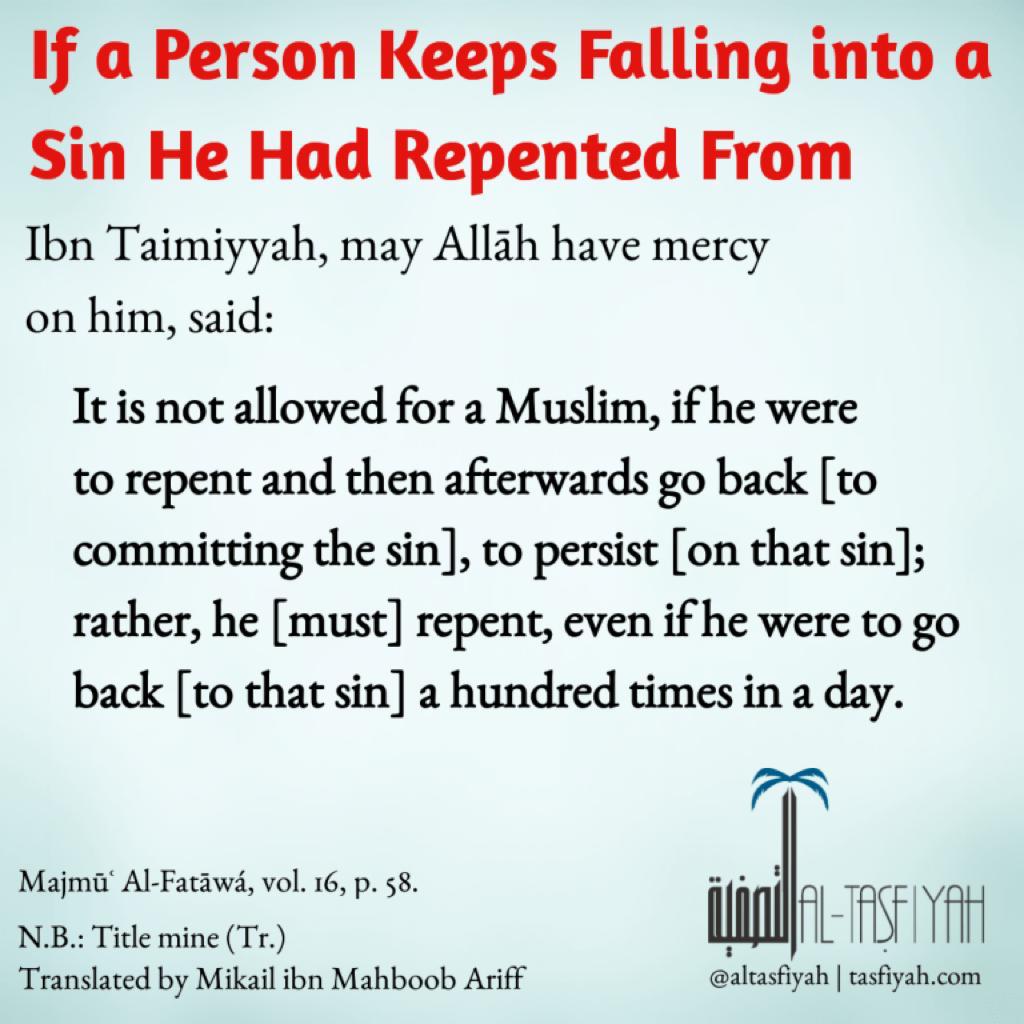 Keep falling into a sin which one has repented from - E M A A N L I B R ...
